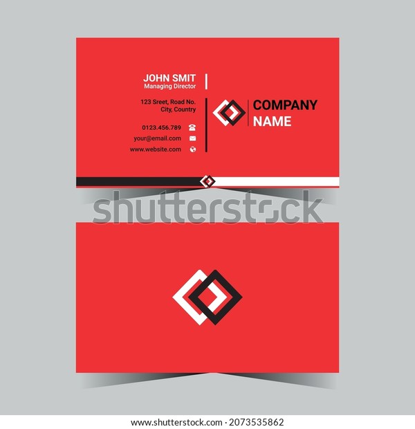 Red Simple Business Card Red Background Stock Vector (Royalty Free ...