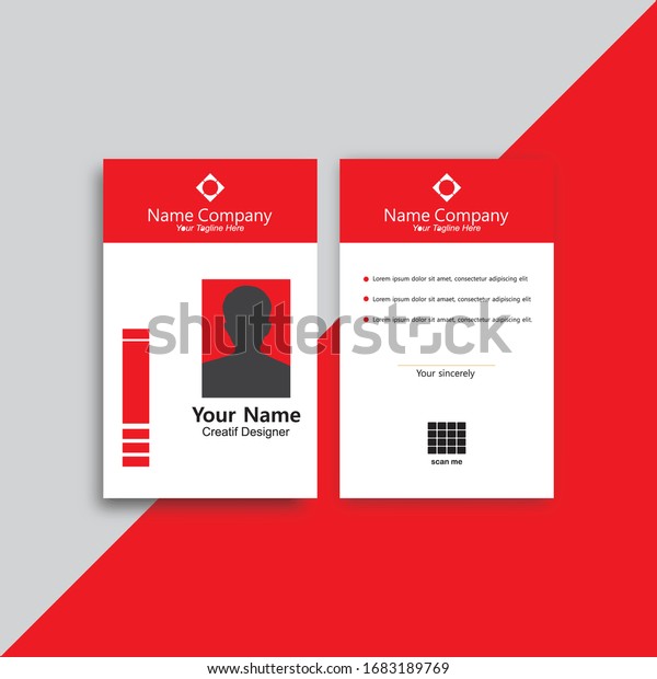 Red Simple Modern Id Card Template Stock Vector (Royalty Free ...
