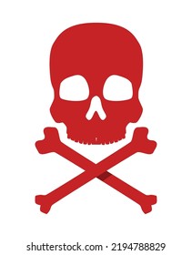 Red Skull Bones Crossed Stock Vector (Royalty Free) 2194788829 ...
