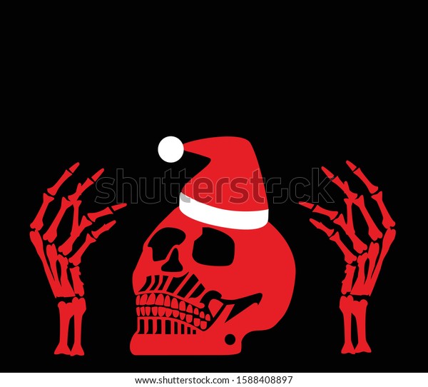 Red Skull Santa Hands Background Stock Vector (Royalty Free) 1588408897 ...