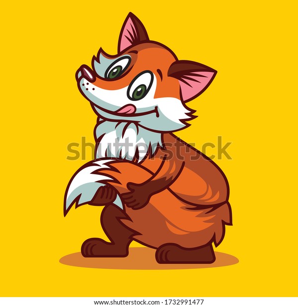 Red Sly Fox Illustration Children Stock Vector (Royalty Free ...