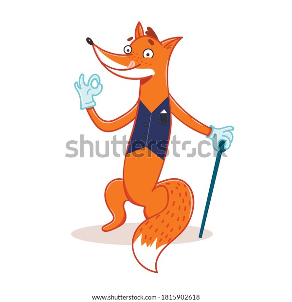 Red Smart Fox Cartoon Character Stock Vector (Royalty Free) 1815902618 ...