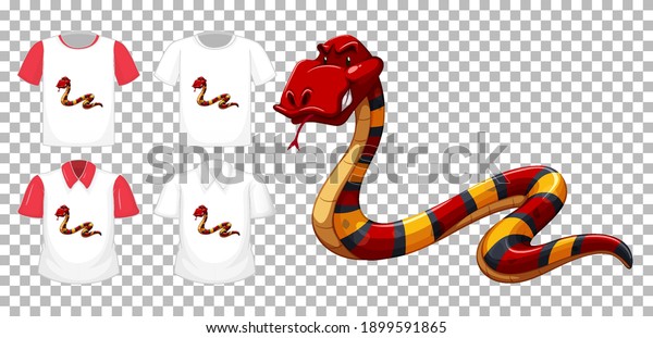 Red Snake Cartoon Character Many Types Stock Vector (Royalty Free ...