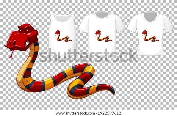 Red Snake Cartoon Character Many Types Stock Vector (Royalty Free ...