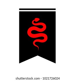 Red Snake Logo On Black Flag Stock Vector (Royalty Free) 1021726024 ...