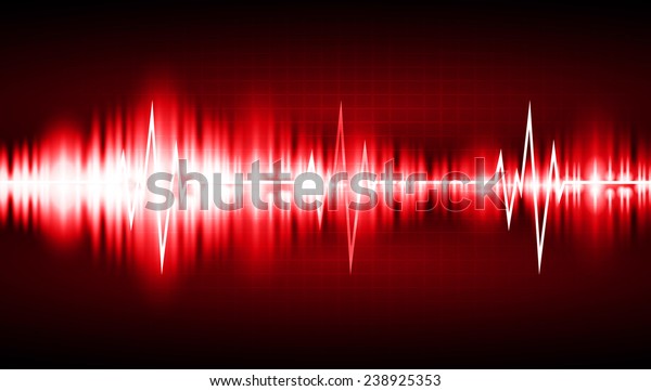red Sound wave background suitable as a backdrop for music, technology ...