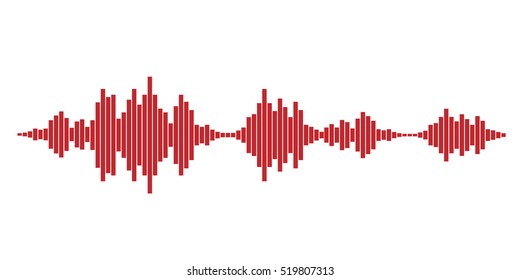 Vektor Stok Red Sound Waves Party Isolated On (Tanpa Royalti) 527330626 ...