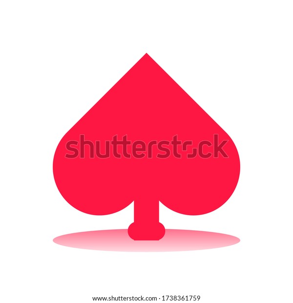 Red Spade Playing Card White Background Stock Vector (Royalty Free ...