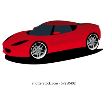 Red Sports Car Prototype Vector Illustration Stock Vector (Royalty Free ...