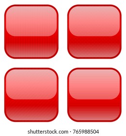 Red Square Icons Vector Illustration Isolated: เวกเตอร์สต็อก (ปลอดค่า ...