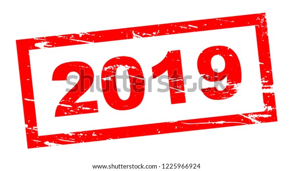 Red Stamp Date 2019 Stock Vector (Royalty Free) 1225966924