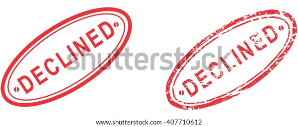 Red Stamp Declined Text Isolated Set Stock Vector (Royalty Free ...