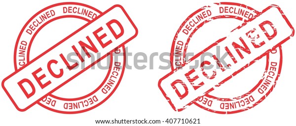 Red Stamp Declined Text Isolated Set Stock Vector (Royalty Free ...