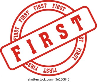 Red Stamp Word First: vector de stock (libre de regalías) 36130843 ...