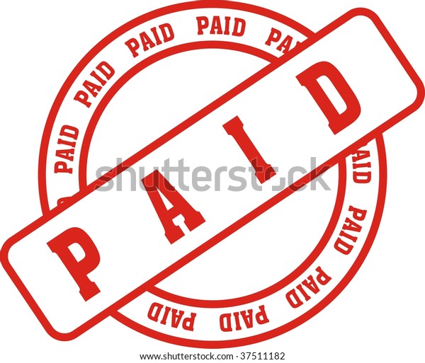 Red Stamp Word Paid Stock Vector (Royalty Free) 37511182