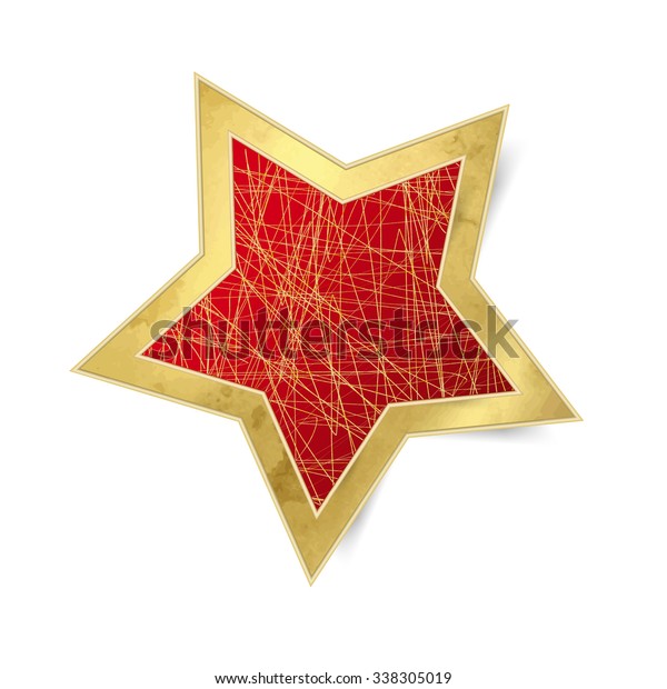 Red Star Gold Frame Christmas Ornament Stock Vector (Royalty Free ...