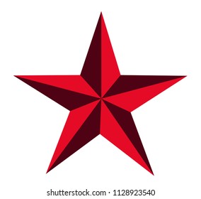 Red Star Isolated On White Background Stock Vector (Royalty Free ...