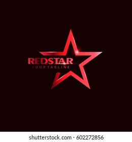 Red Star Logo Template Red Light Stock Vector (Royalty Free) 602272922 ...