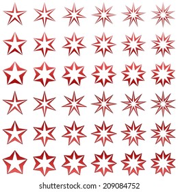 Red Star Shape Collection Vector Version Stock Vector (Royalty Free ...