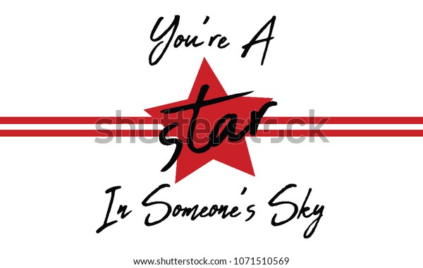 Red Star Tee Slogan Stock Vector (Royalty Free) 1071510569