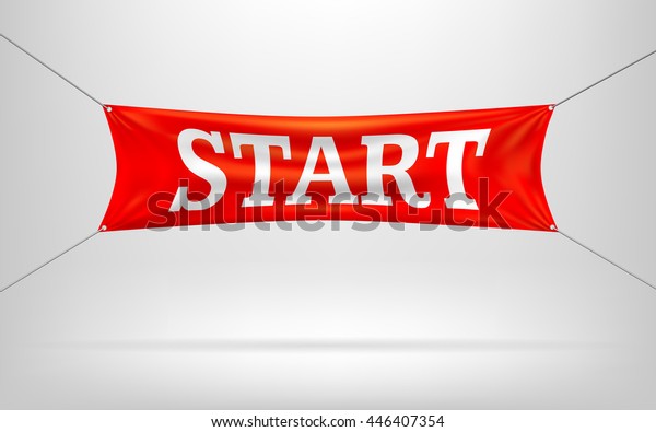 Red Start Banners Flagvector Illustration Stock Vector (Royalty Free ...