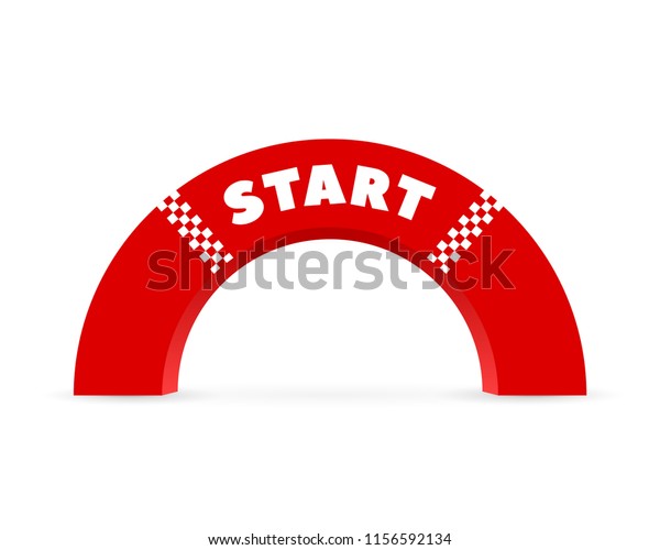 Red Start Line Arch Template Stand Stock Vector (Royalty Free ...