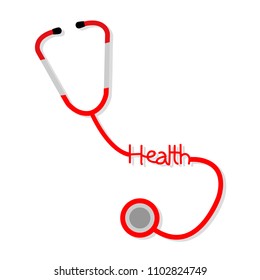 Red Stethoscope Health Text Vector Stock Vector (Royalty Free) 1102824749