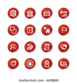 Red Sticker Building Icons Stock Vector (Royalty Free) 6638860 ...