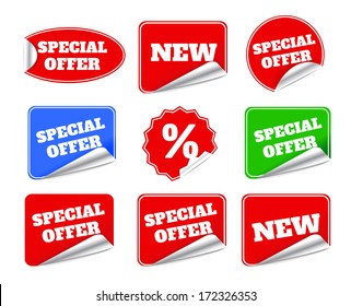 Red Sticky Paper Set Isolated On Stock Vector (Royalty Free) 172326353 ...