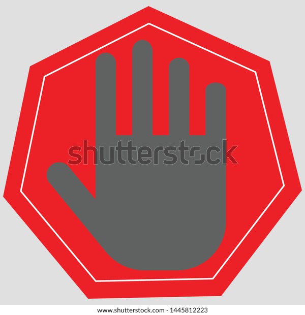 Red Stop Hand Sign Eps Vector Stock Vector (Royalty Free) 1445812223 ...