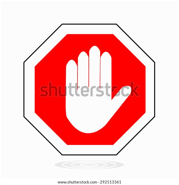 Red Stop Hand Sign Prohibited Activitie Stock Vector (Royalty Free ...