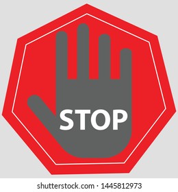 Red Stop Hand Sign Vector Eps: เวกเตอร์สต็อก (ปลอดค่าลิขสิทธิ์ ...