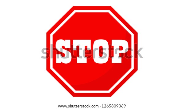 Red Stop Sign Isolated On White Stock Vector (Royalty Free) 1265809069 ...