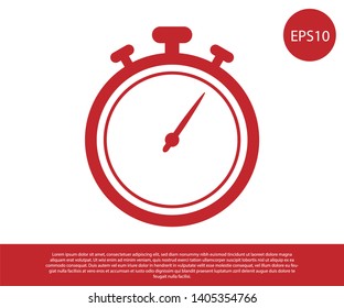 Red Stopwatch Icon Isolated On White Stock Vector (Royalty Free) 1405354766