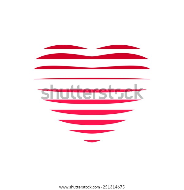 Red Striped Heart Shape Eps8 Rgb Stock Vector (Royalty Free) 251314675