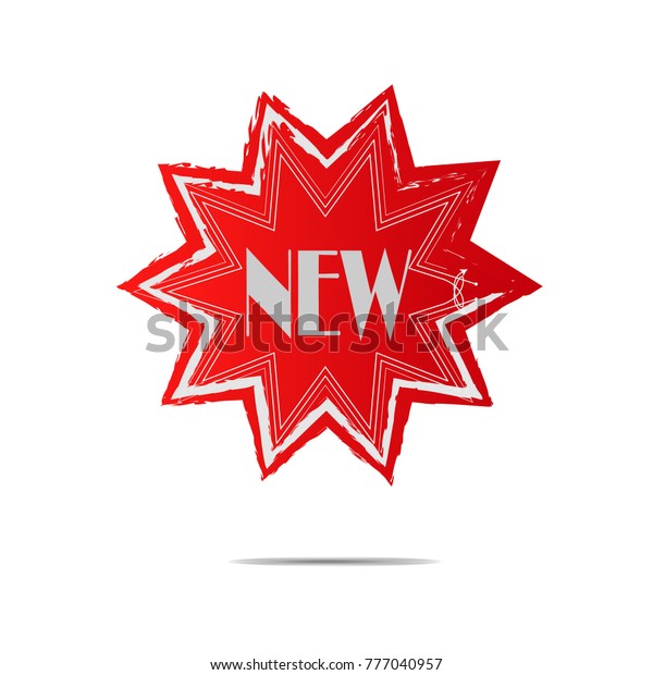 Red Style New Star Sticker Label: vector de stock (libre de regalías ...