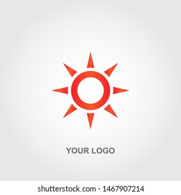Red Sun Logo Gradation Color Template Stock Vector (Royalty Free ...