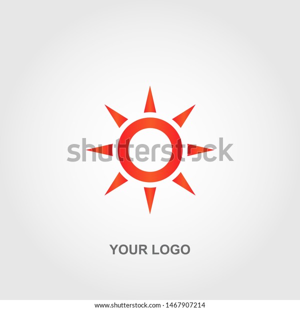 Red Sun Logo Gradation Color Template Stock Vector (Royalty Free ...