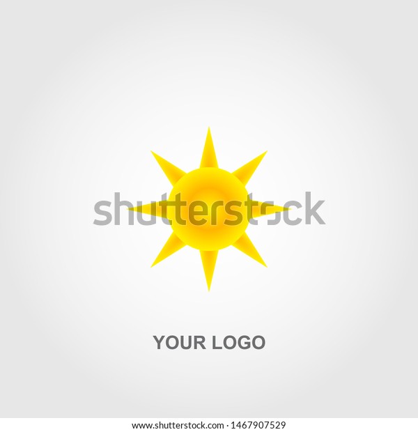 Red Sun Logo Gradation Color Template Stock Vector (Royalty Free ...