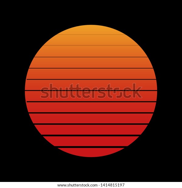 Red Sun Moon Stripes On Black Stock Vector (Royalty Free) 1414815197 ...