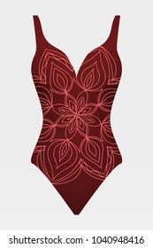 Red Swimsuit Design Vector Illustration Red Stock Vector (Royalty Free ...