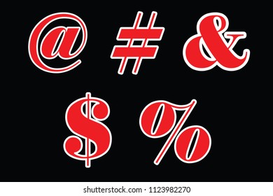 Red Symbols Vector On Black Background Stock Vector (Royalty Free ...