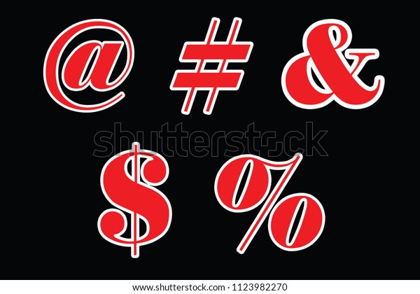 Red Symbols Vector On Black Background Stock Vector (Royalty Free ...