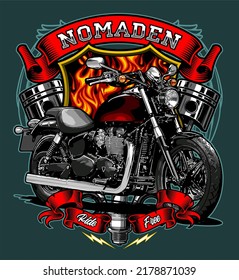 Red Tank Motorcycle Vector Template Stock Vector (Royalty Free ...