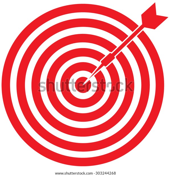 Red Target Icon On White Background Stock Vector (Royalty Free ...