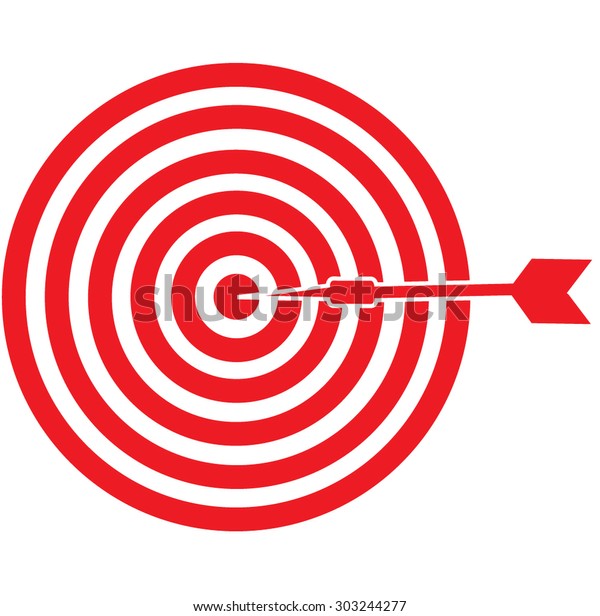 Red Target Icon On White Background Stock Vector (Royalty Free) 303244277