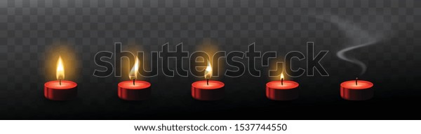 Red Tea Candles Realistic Flare Texture Stock Vector (Royalty Free ...