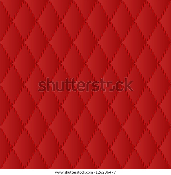 Red Texture Seamless Quilted Fabric Stock Vector (Royalty Free) 126236477