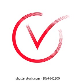 Red Tick Mark On White Background Stock Vector (Royalty Free ...