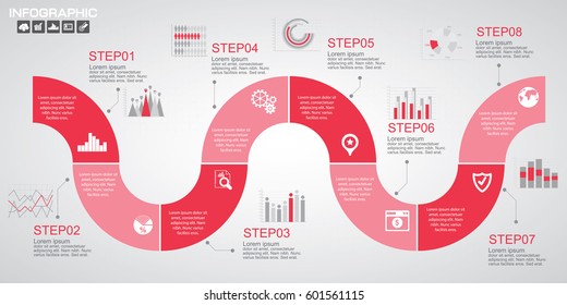 Red Timeline Infographics Design Template Options Stock Vector (Royalty ...